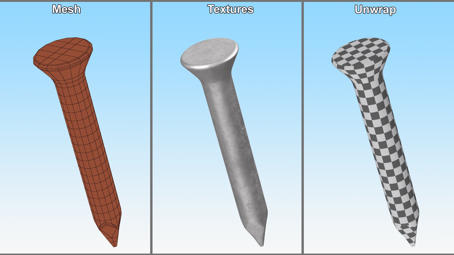 Masonry Nails 3D Model - TurboSquid 2061164