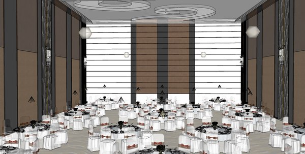 Luxury Hotel Ballroom 3D model - TurboSquid 1812946