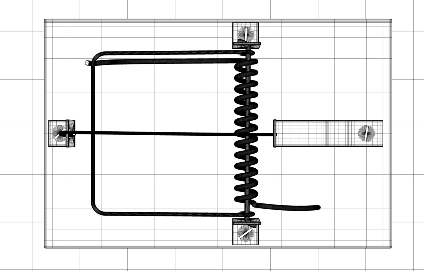 wood metal mousetrap c4d