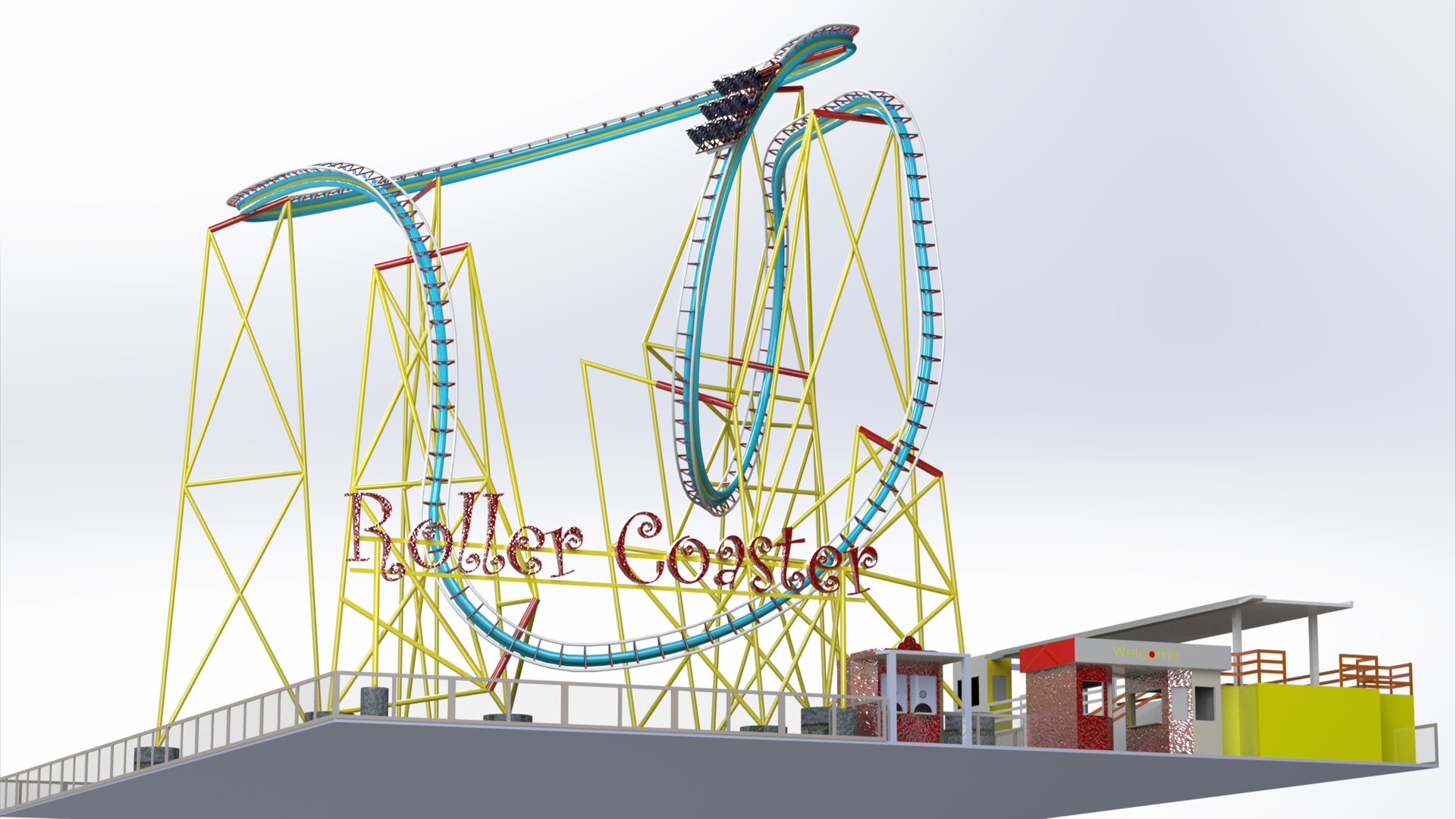 3D Real Scale Roller Coaster 3D Model SolidWorks OBJ FBX High Detail ...