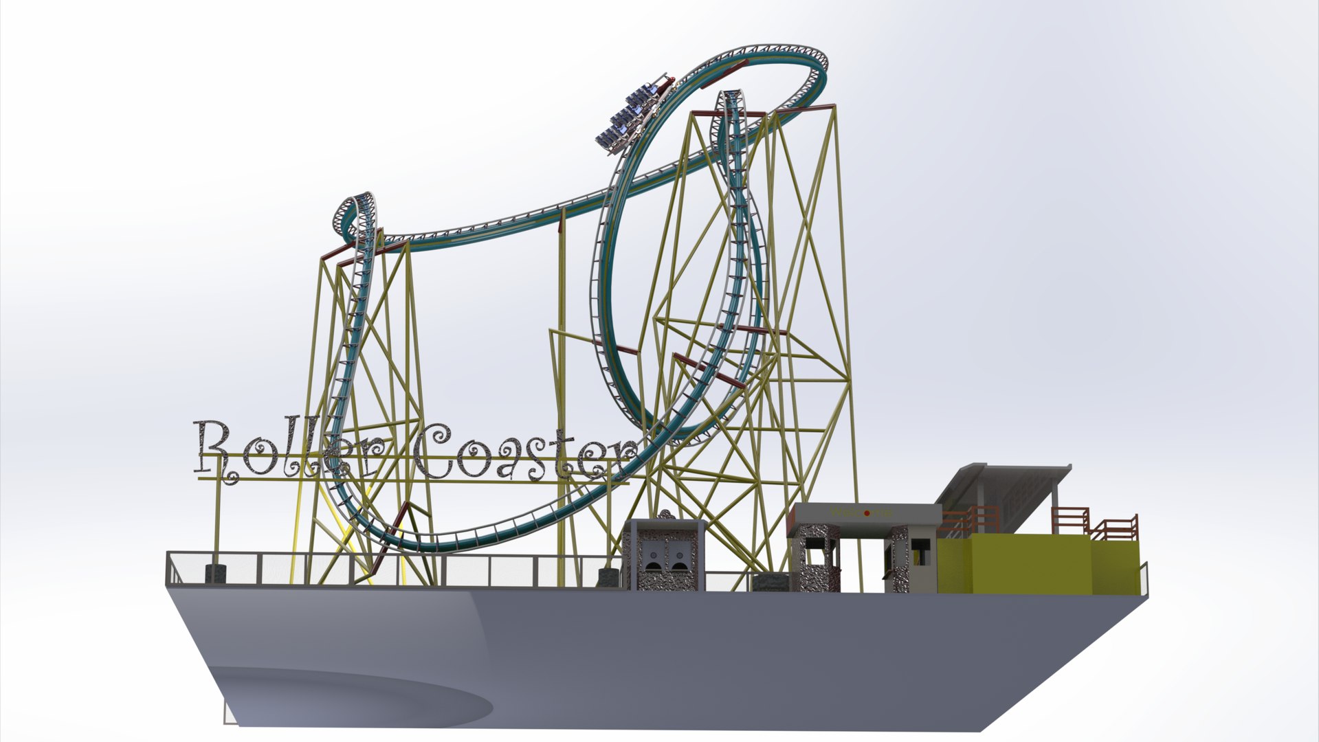 3D Real Scale Roller Coaster 3D Model SolidWorks OBJ FBX High Detail ...