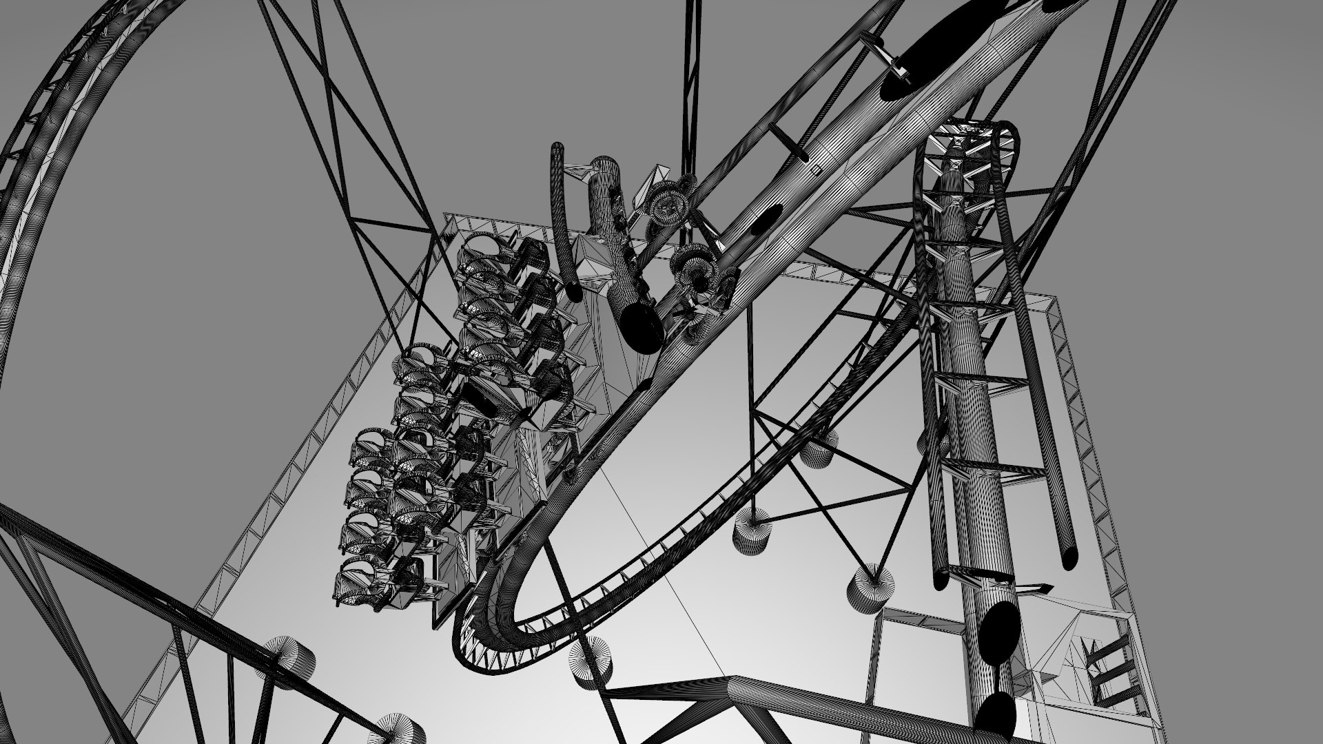 3D Real Scale Roller Coaster 3D Model SolidWorks OBJ FBX High Detail ...