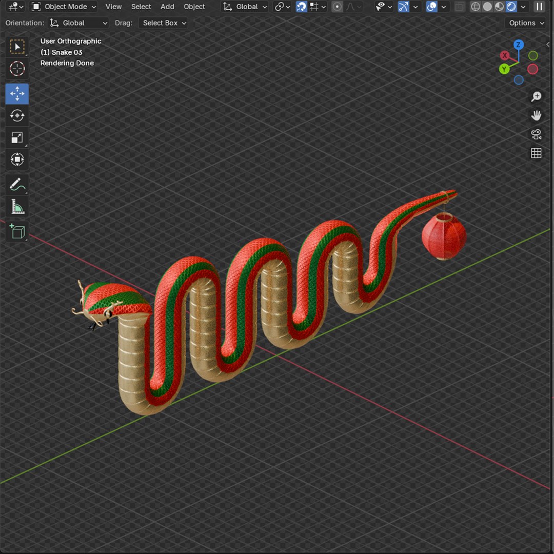 Chinese New Year Of Snake 3D Model - TurboSquid 2328145