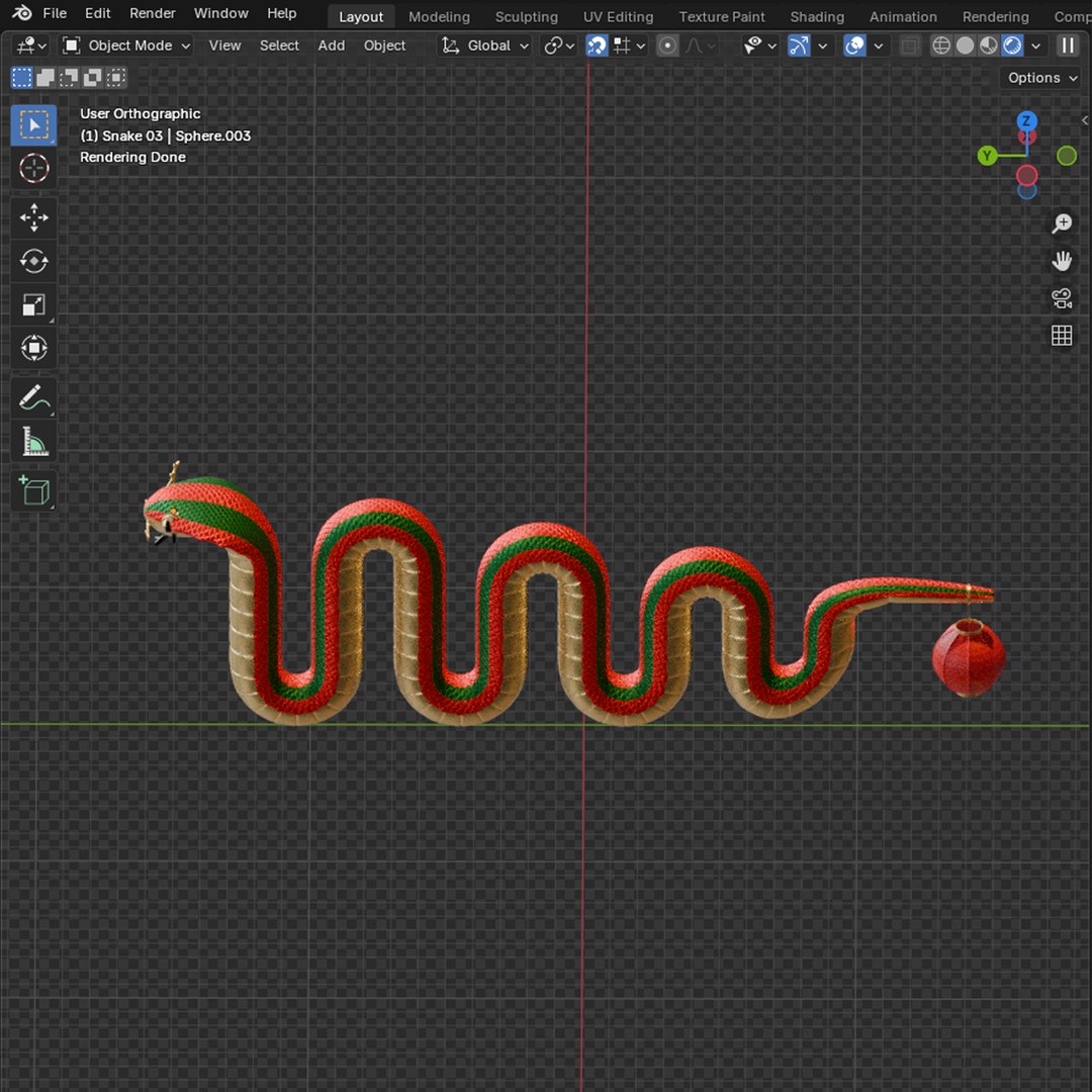 Chinese New Year Of Snake 3D Model - TurboSquid 2328145