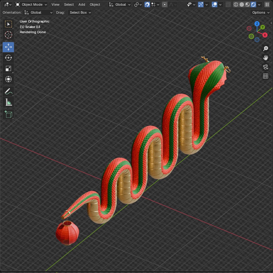 Chinese New Year Of Snake 3D Model - TurboSquid 2328145