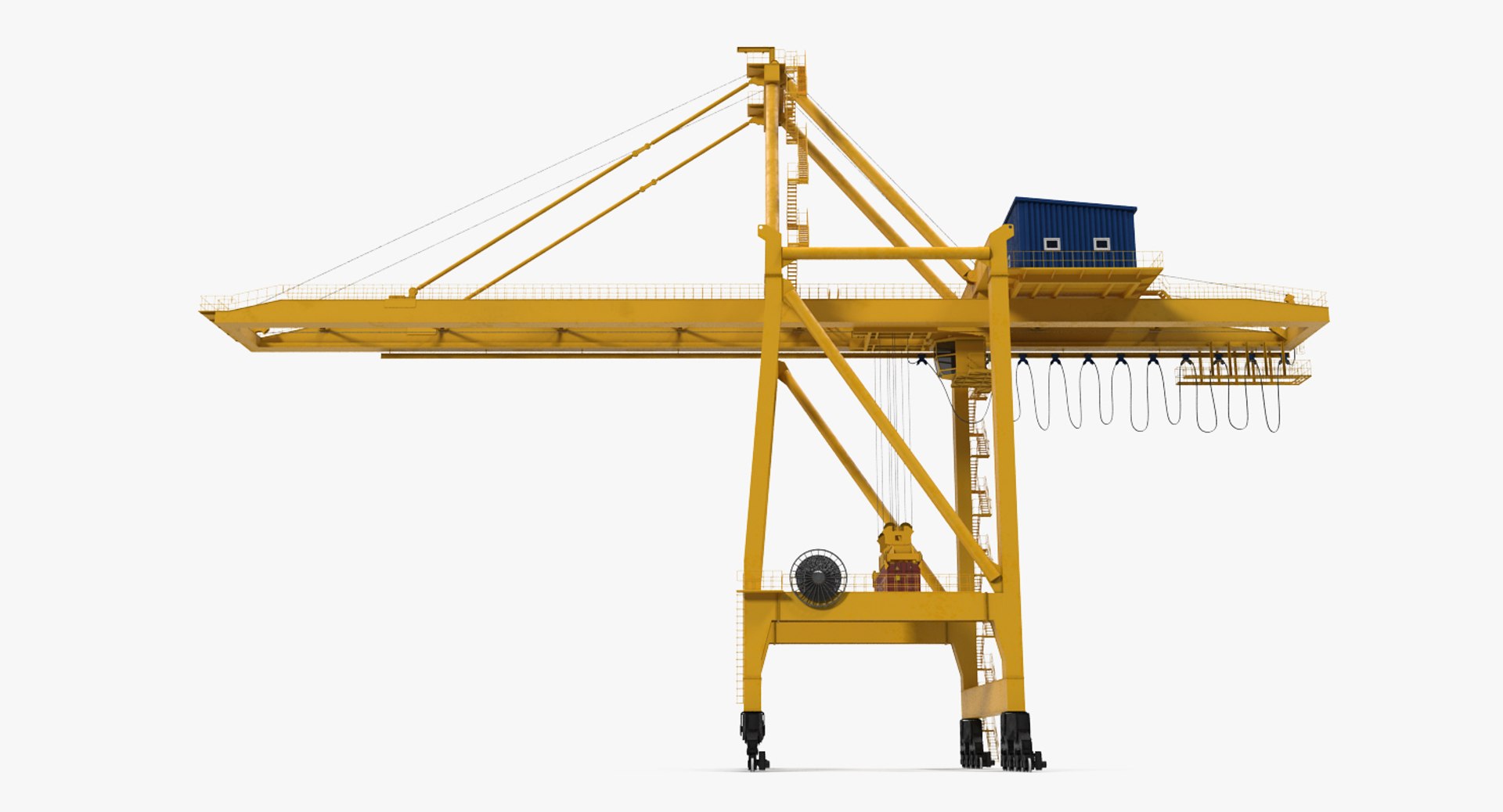 quayside container crane rigged 3d model