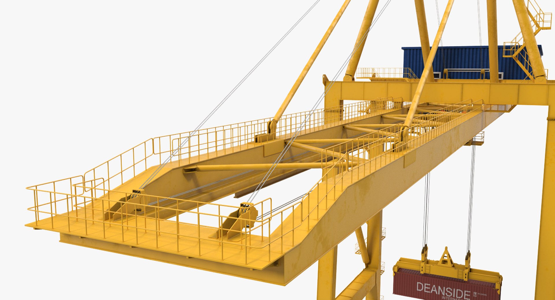 quayside container crane rigged 3d model