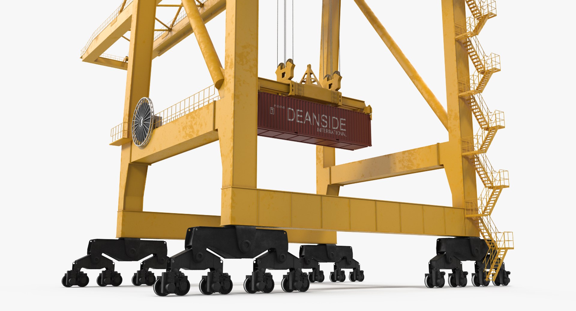 quayside container crane rigged 3d model