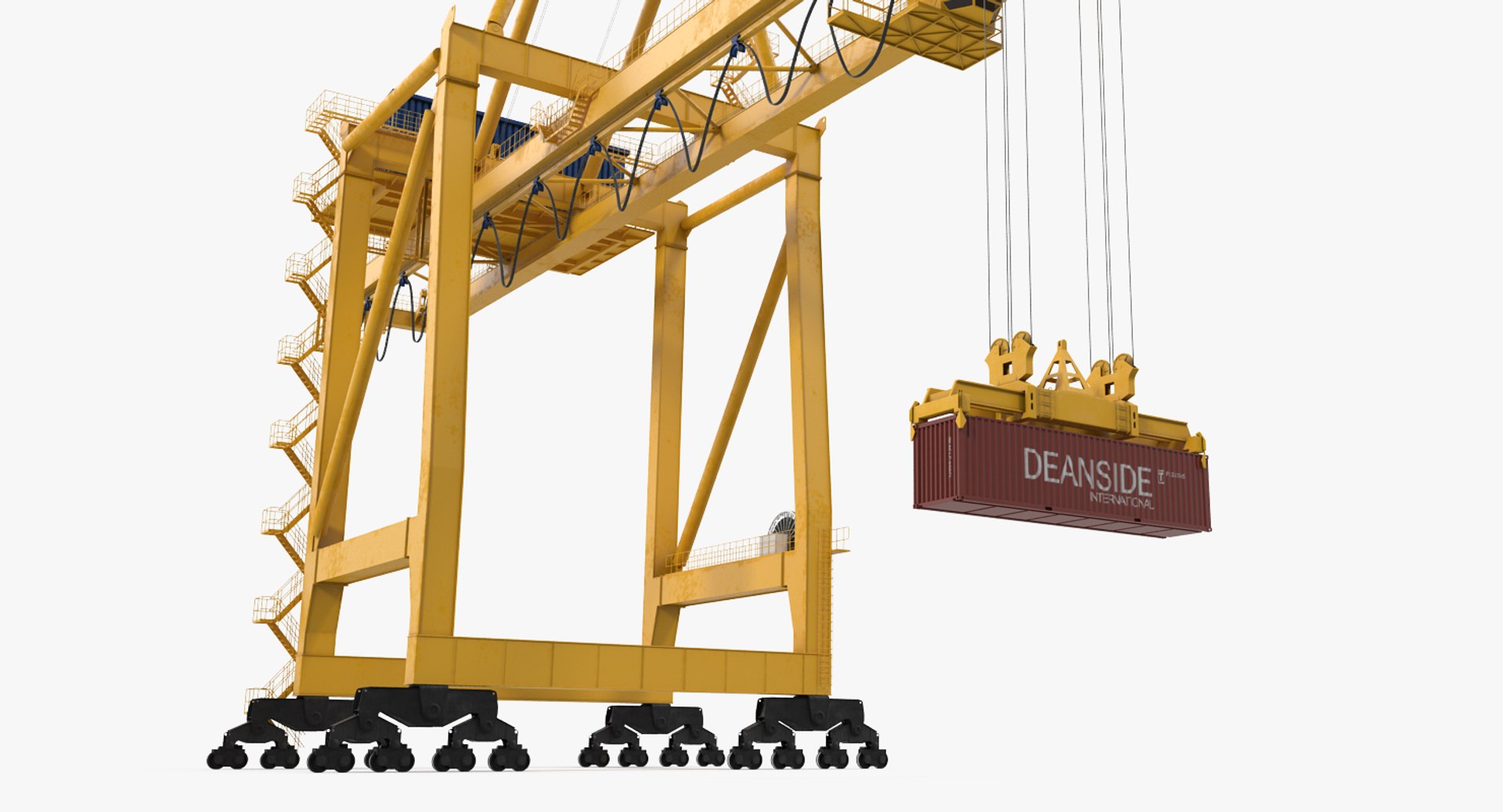 quayside container crane rigged 3d model