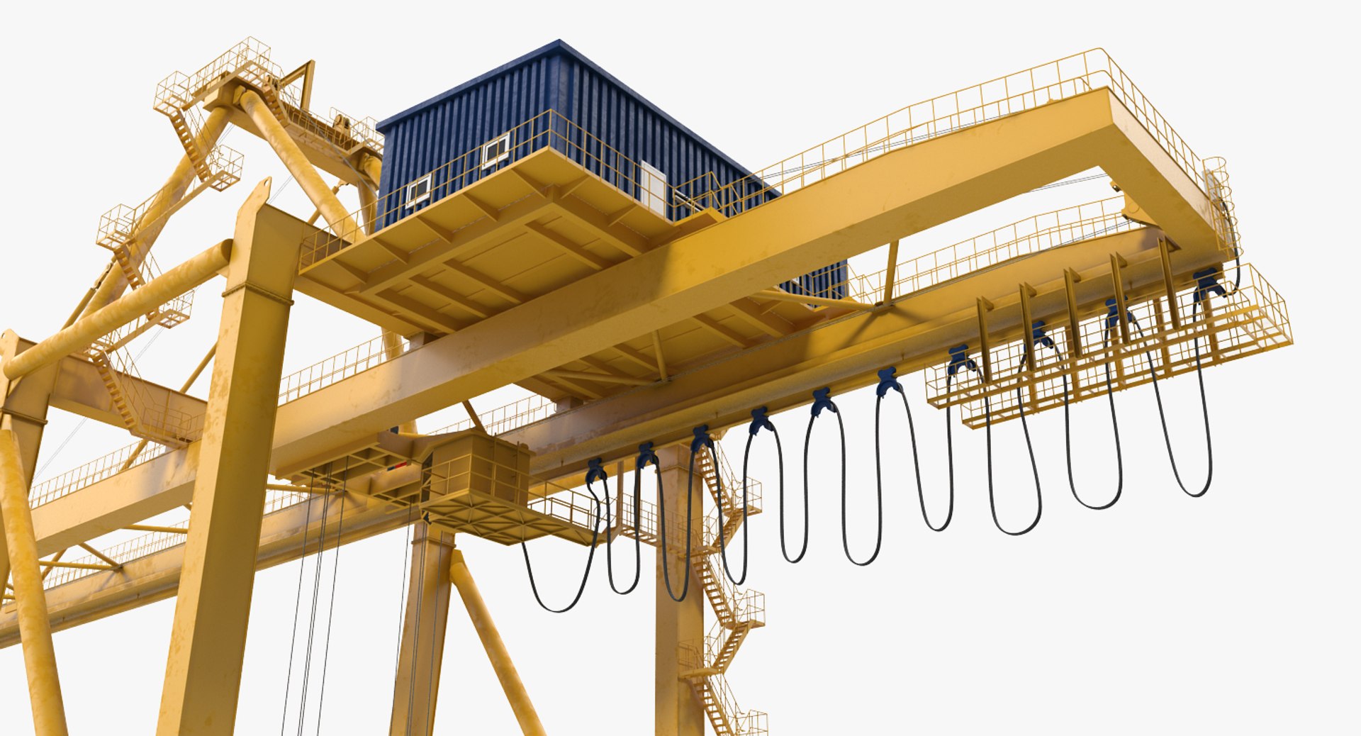 quayside container crane rigged 3d model