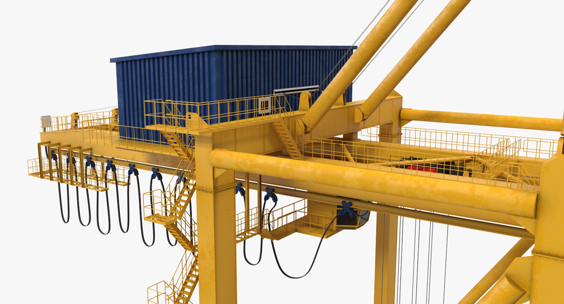 quayside container crane rigged 3d model