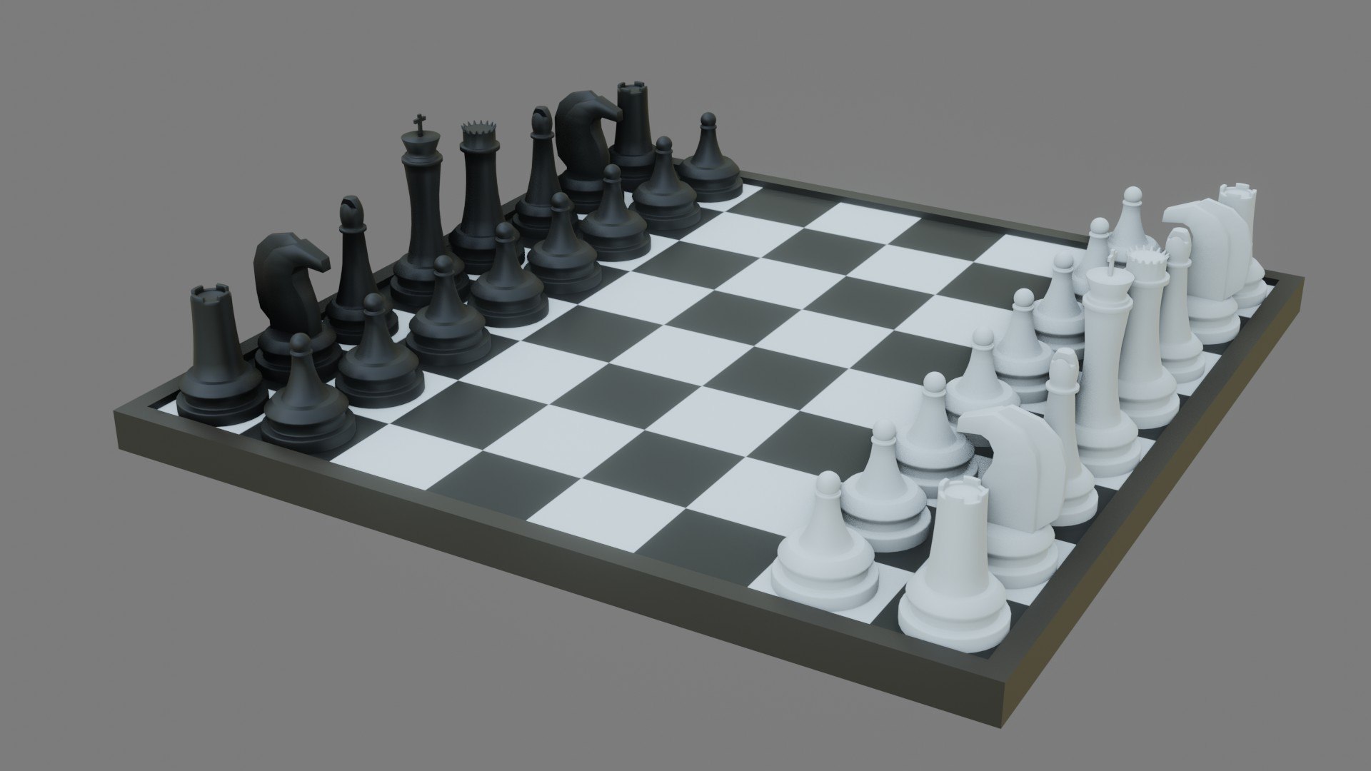 3D Low Poly Chess Board Set Model - TurboSquid 1936662