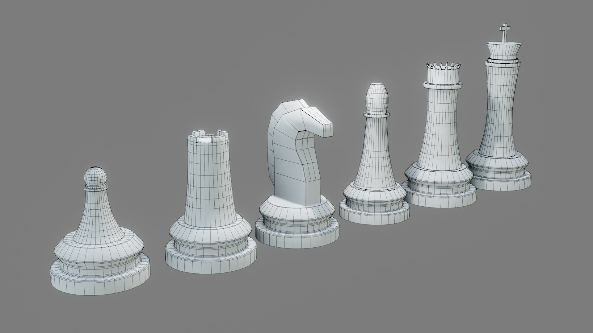 3D Low Poly Chess Board Set Model - TurboSquid 1936662