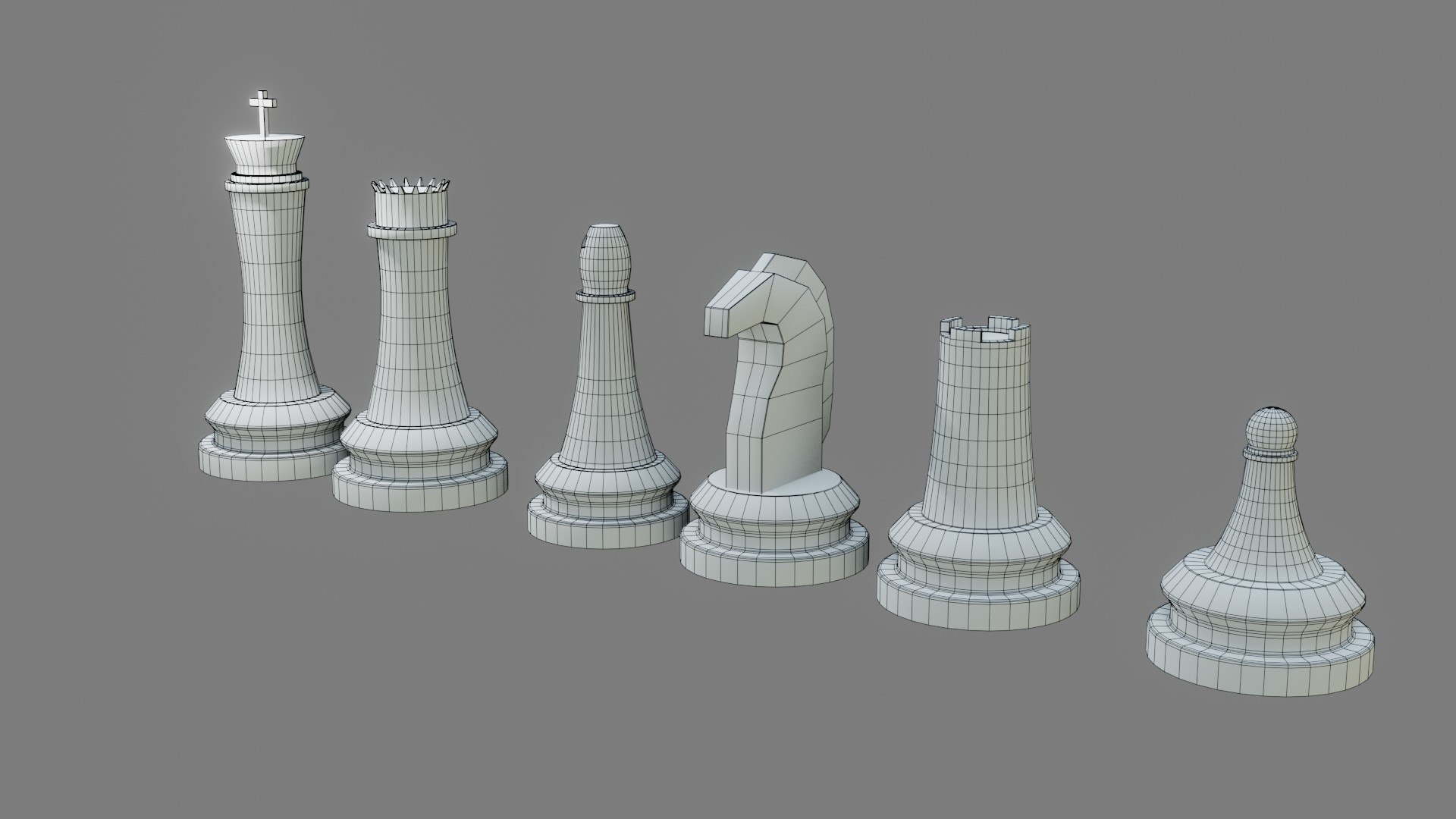 3D Low Poly Chess Board Set Model - TurboSquid 1936662
