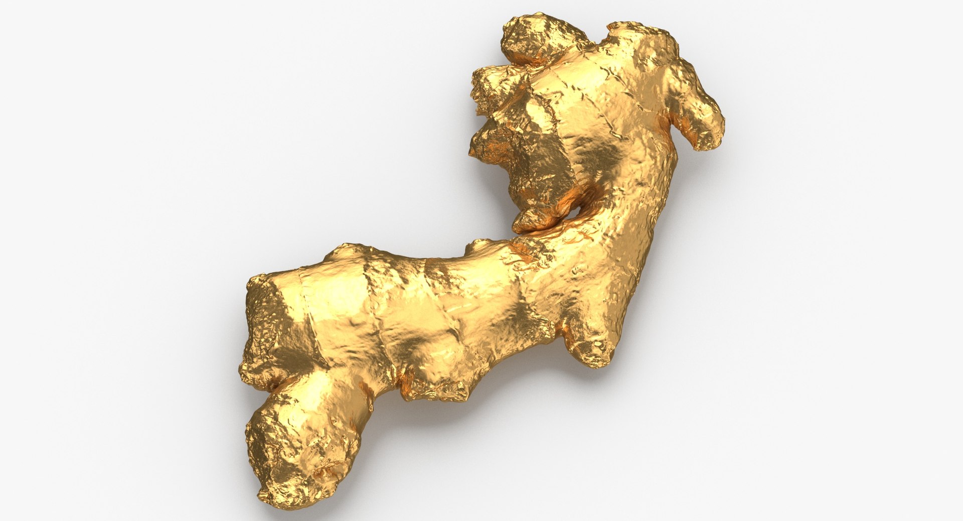3D model ginger root 04 gold - TurboSquid 1498354