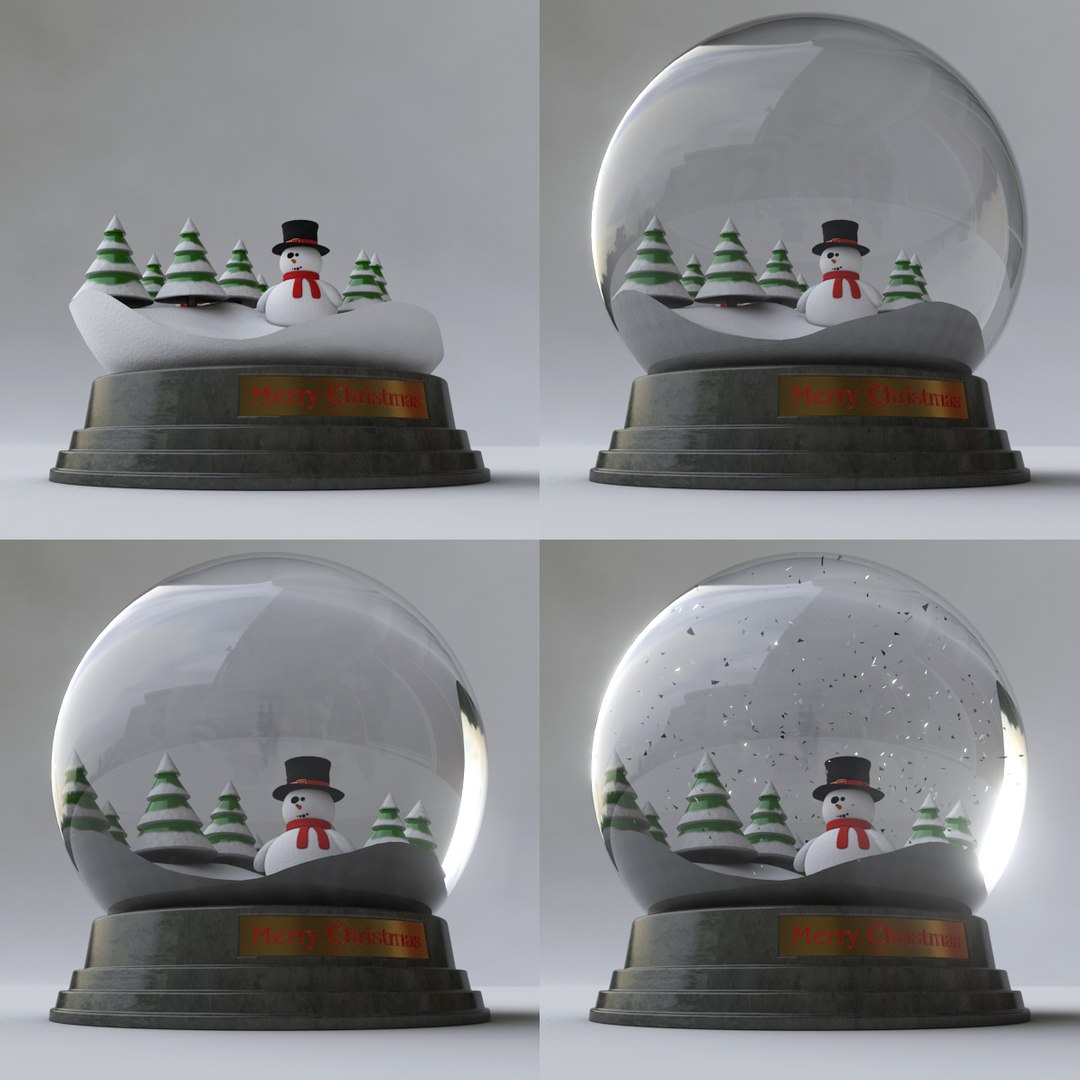 Snowglobe Particle Animation Snow 3d Max