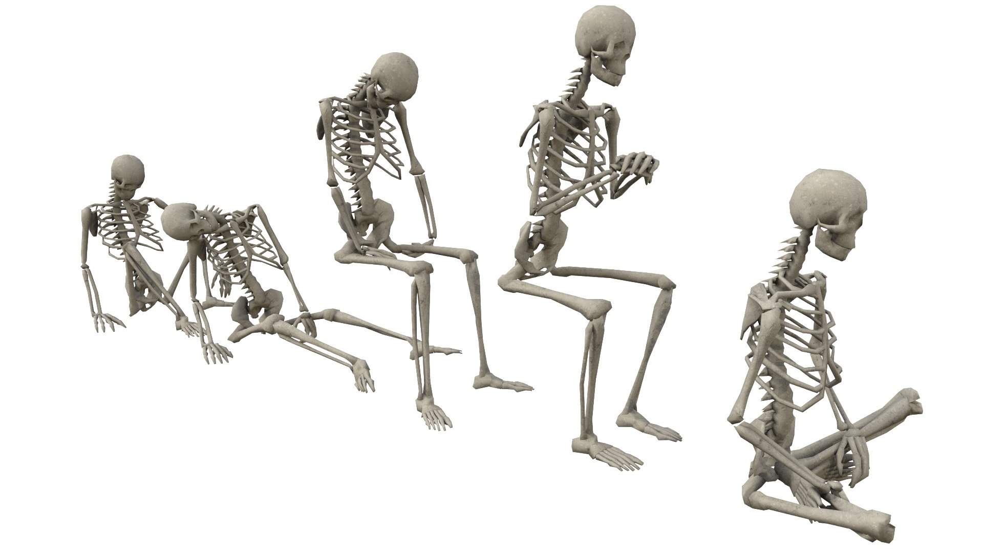 Sitting Poses Low-poly Skeletons 3D Model - TurboSquid 1353377