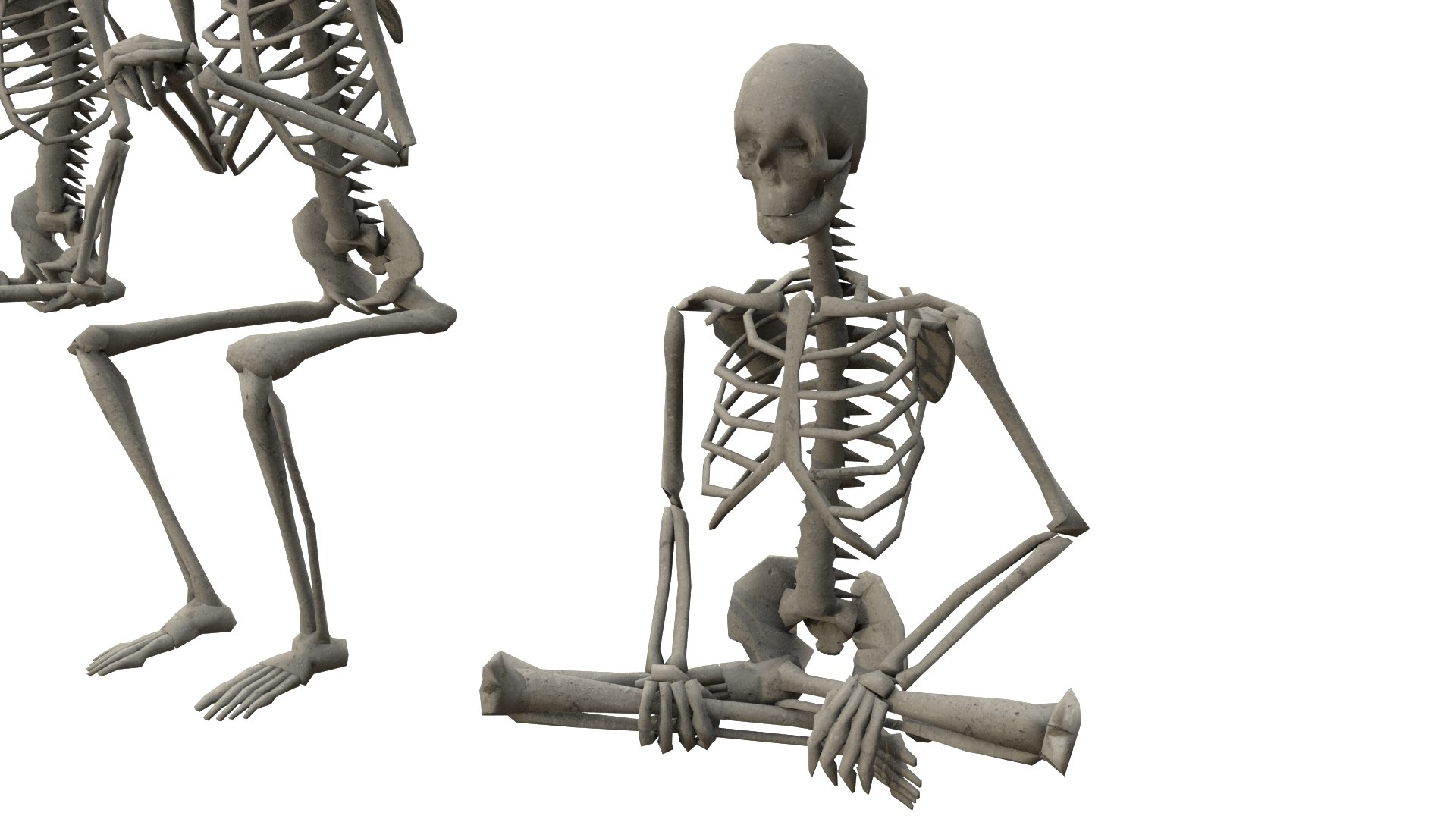 Sitting Poses Low-poly Skeletons 3D Model - TurboSquid 1353377
