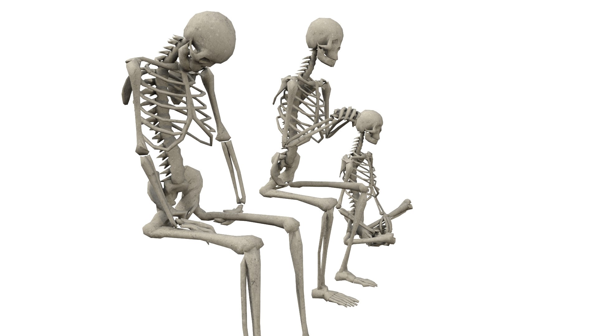 Sitting Poses Low-poly Skeletons 3D Model - TurboSquid 1353377