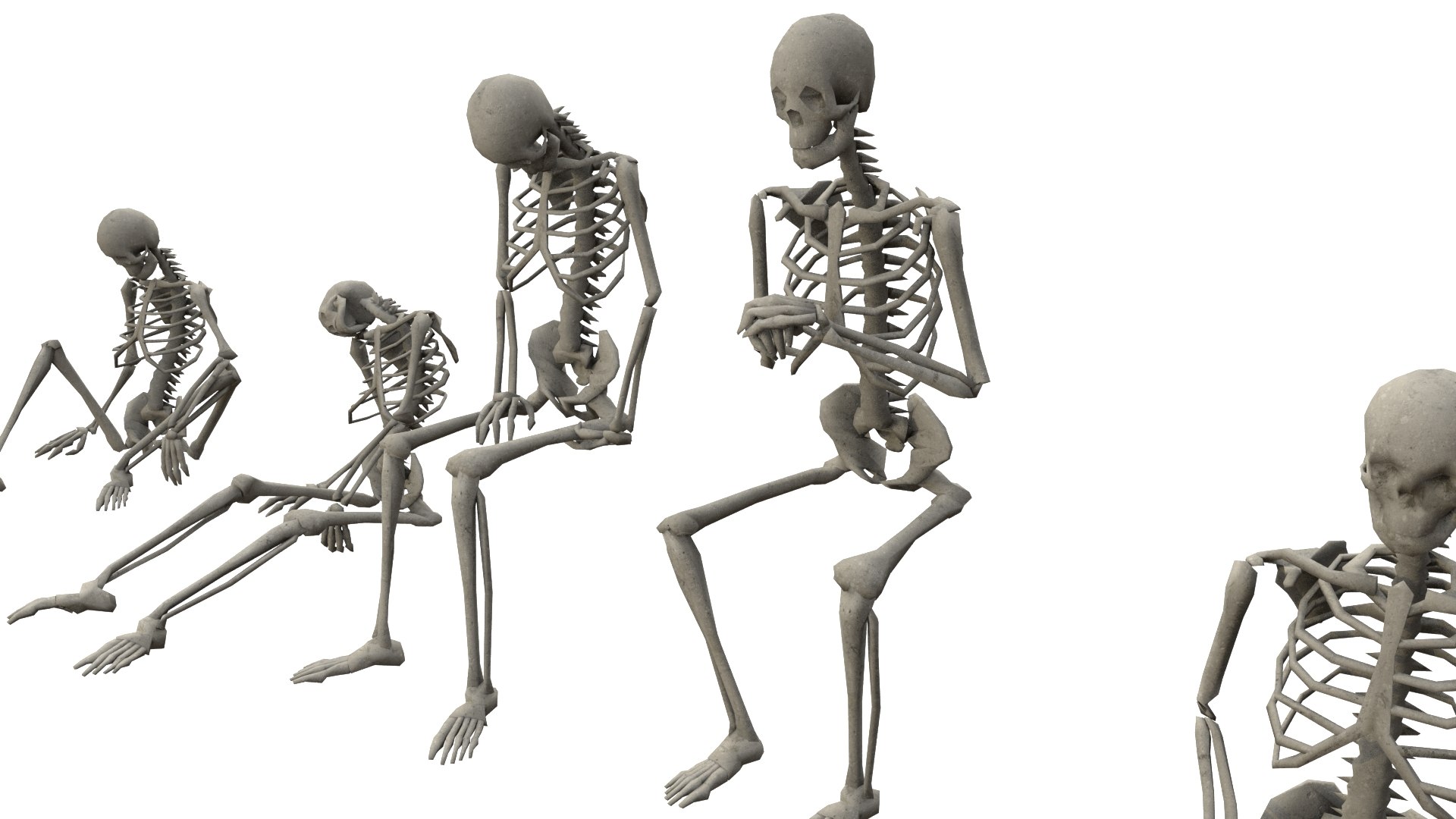 Sitting Poses Low-poly Skeletons 3D Model - TurboSquid 1353377