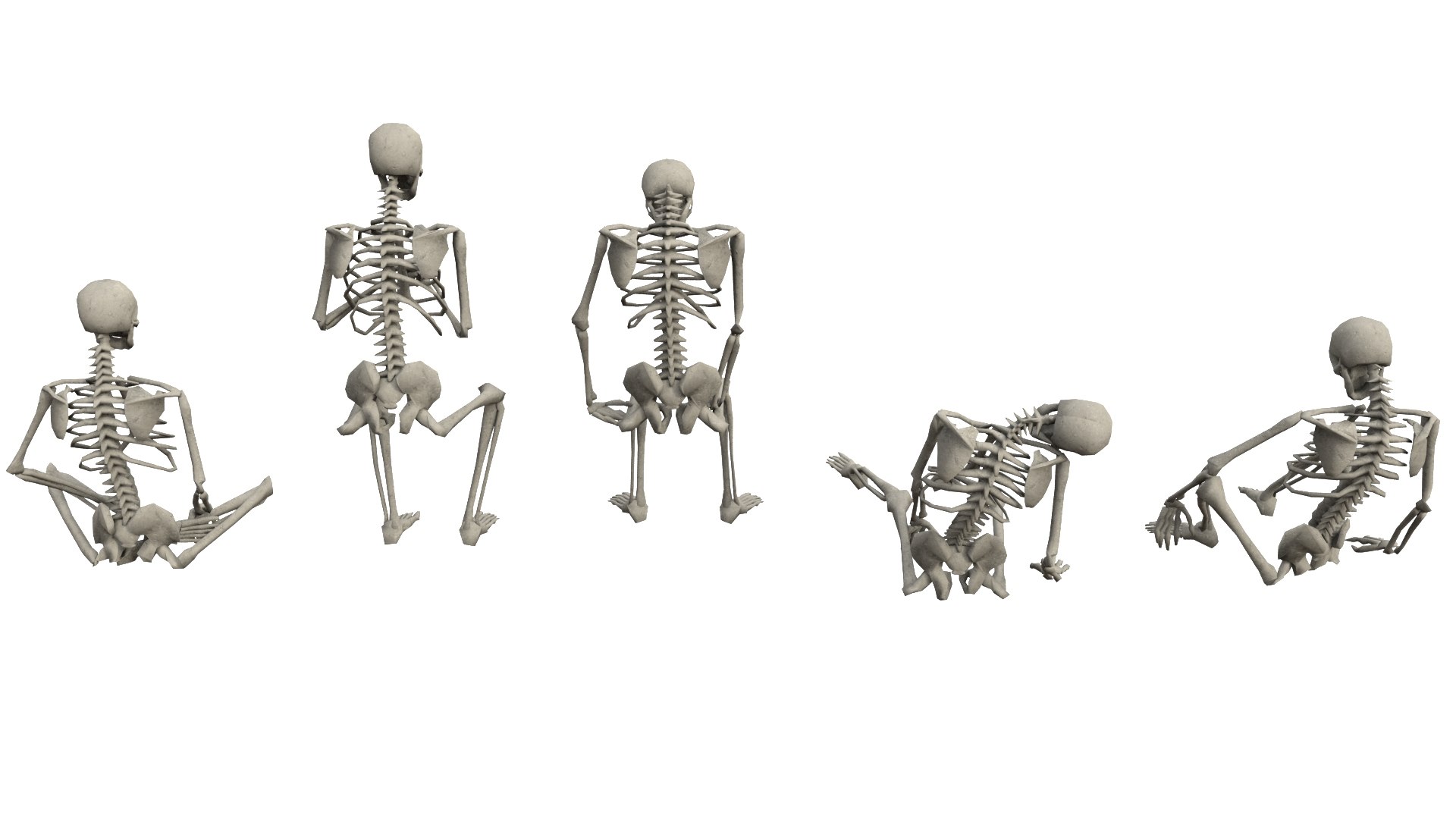 Sitting Poses Low-poly Skeletons 3D Model - TurboSquid 1353377
