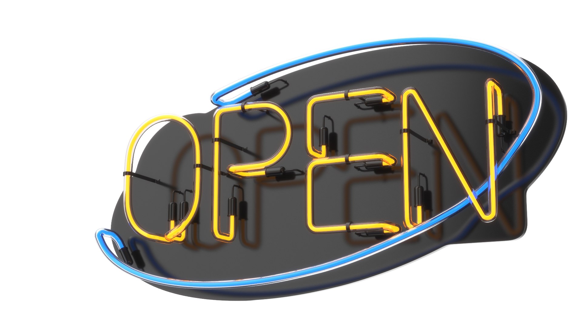 Two Detailed Neon Signs Open And Closed 3D - TurboSquid 2076778