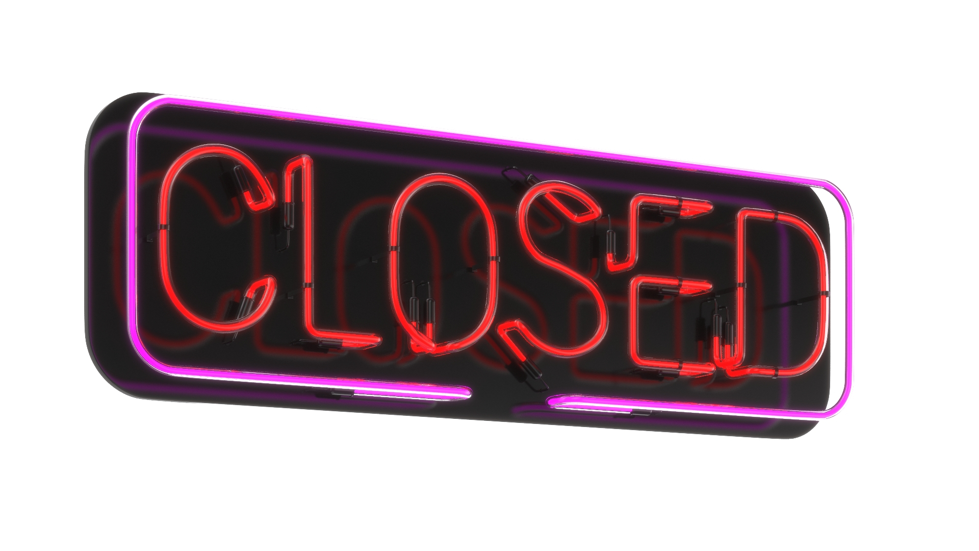 Two Detailed Neon Signs Open And Closed 3D - TurboSquid 2076778