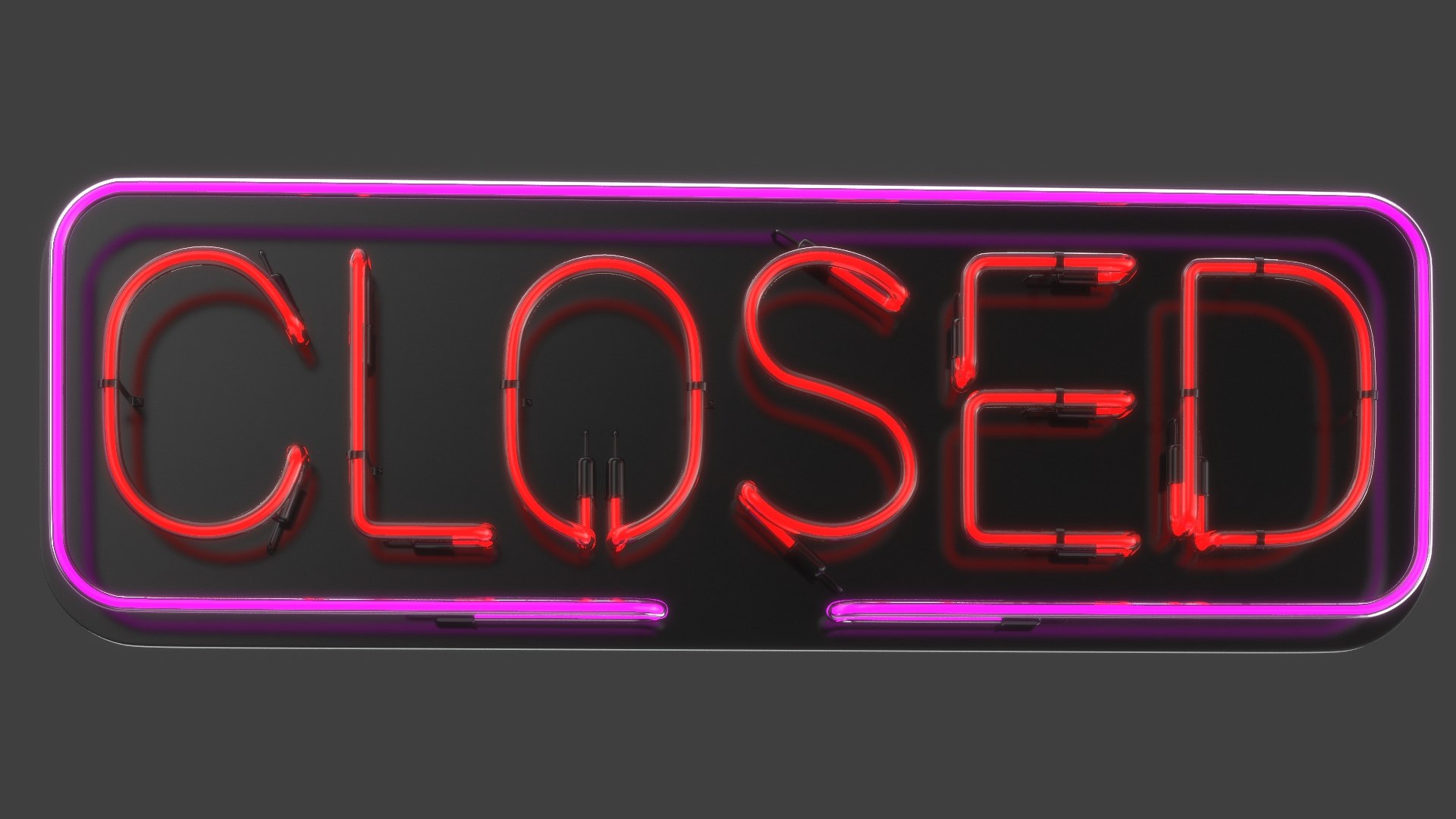 Two Detailed Neon Signs Open And Closed 3D - TurboSquid 2076778