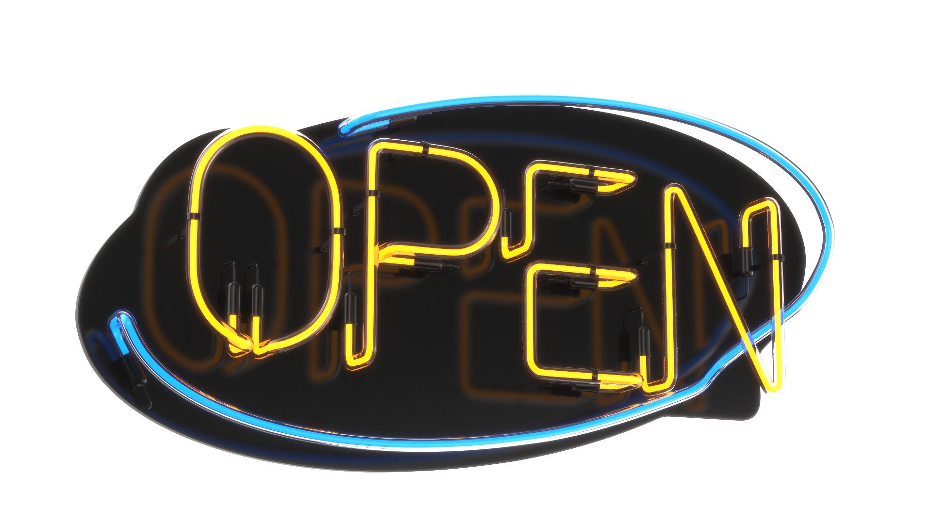 Two Detailed Neon Signs Open And Closed 3D - TurboSquid 2076778