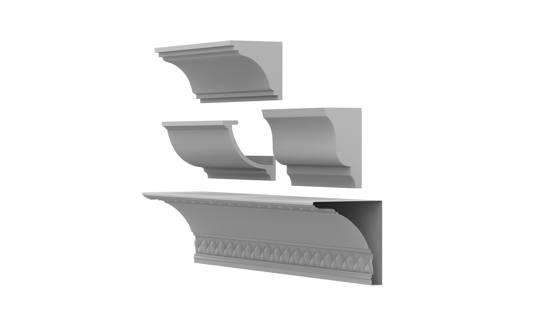 3D Samples Straight Cornices - TurboSquid 2398826