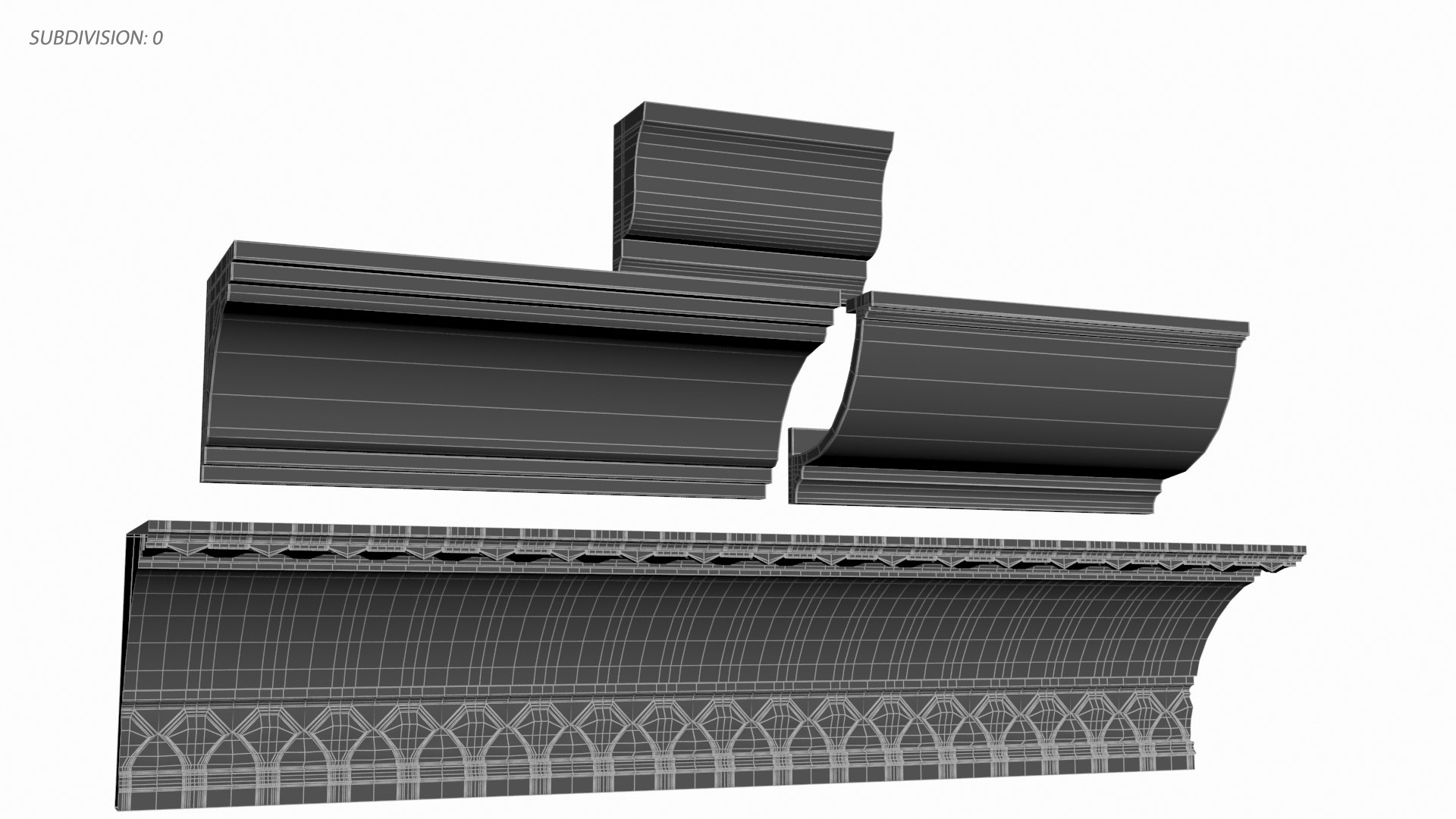 3D Samples Straight Cornices - TurboSquid 2398826