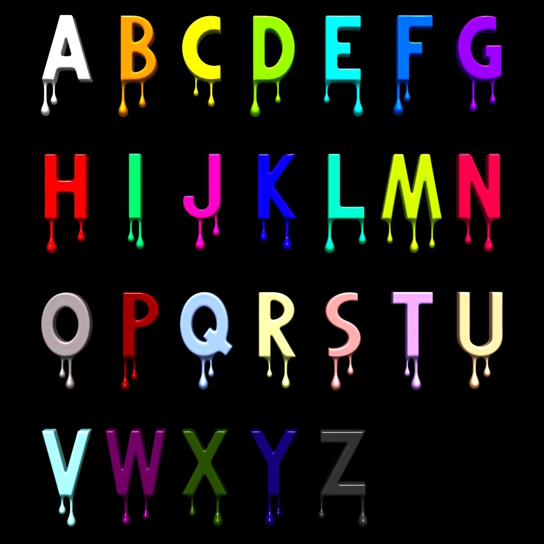 Alphabet b c 3D model - TurboSquid 1459630