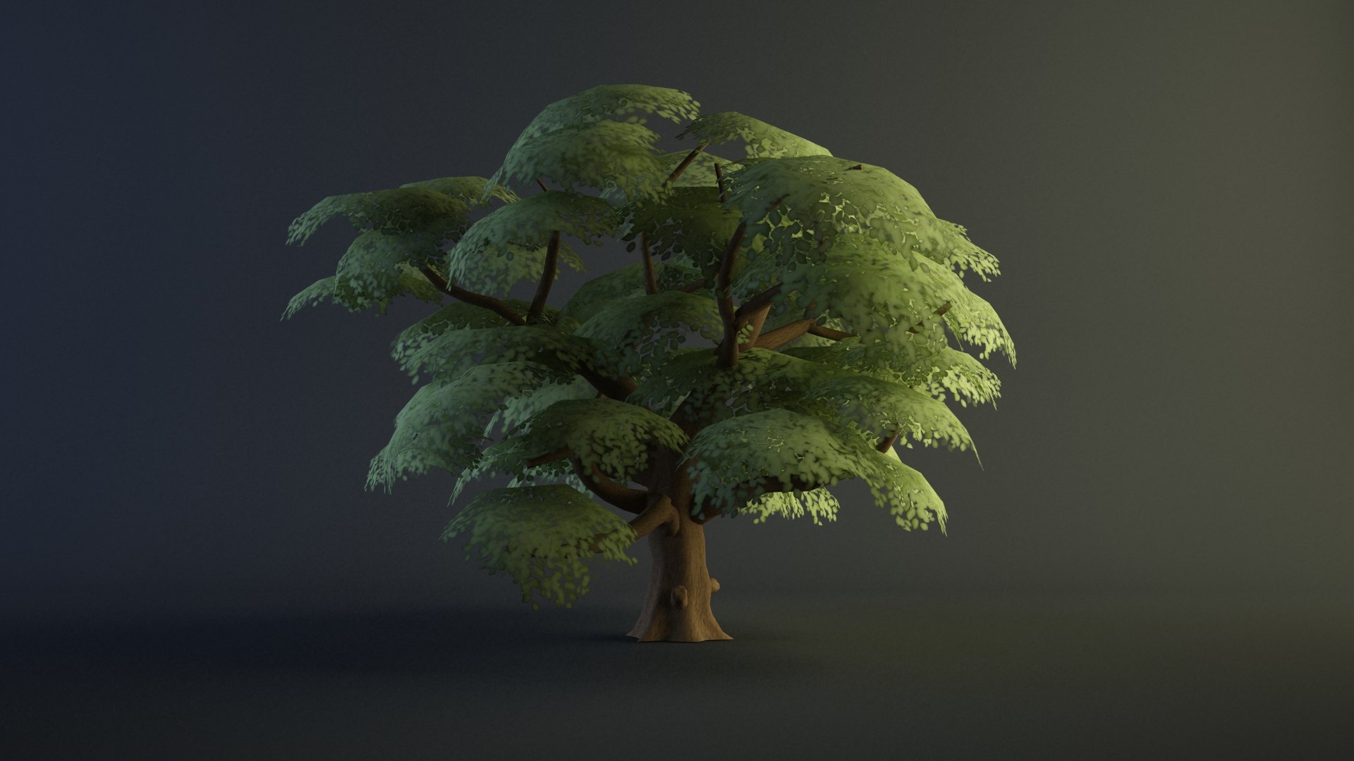 3d model cartoon tree