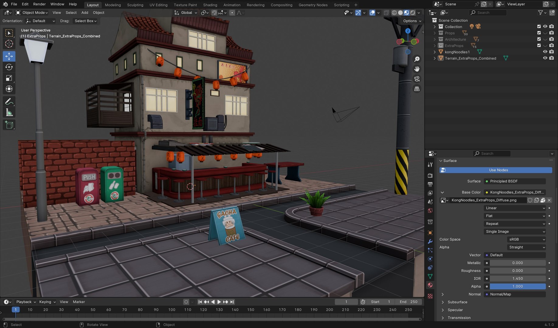 Kong Noodles Low-poly 3D Model Noodle Restaurant 3D Model - TurboSquid ...