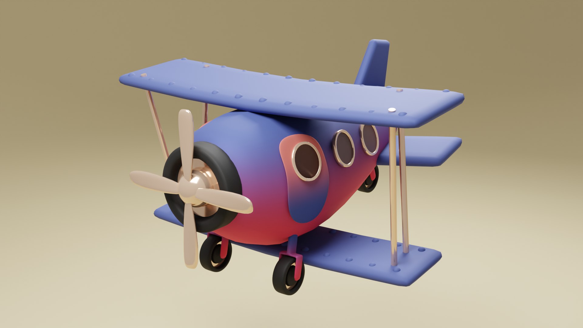 Cartoon Plane 3D Model 3D Model - TurboSquid 1982449