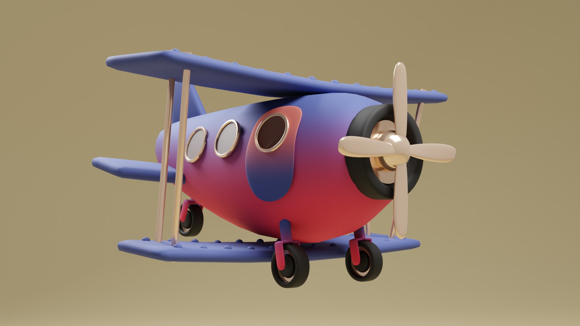 Cartoon Plane 3D Model 3D Model - TurboSquid 1982449