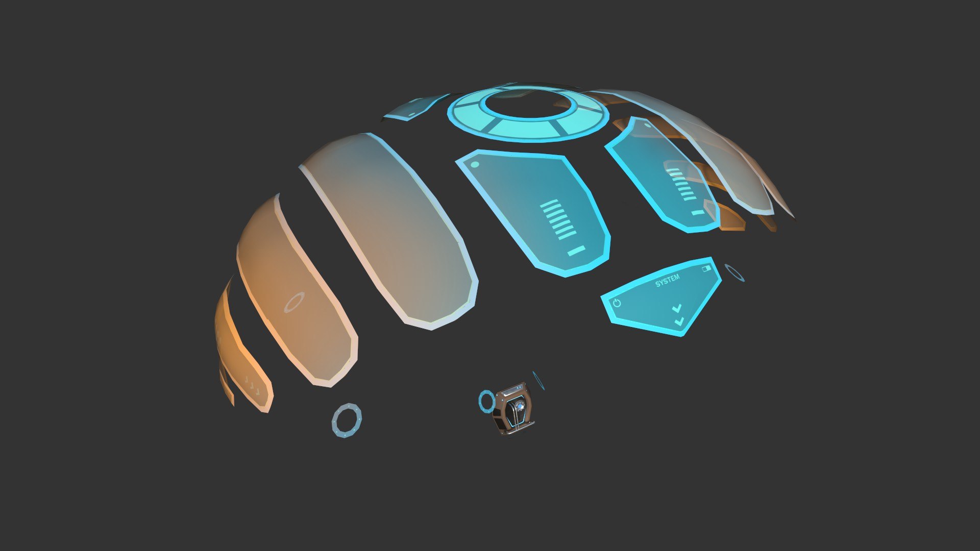 3D Scifi Parachute A07 Projection - Character Accessories Design Model ...