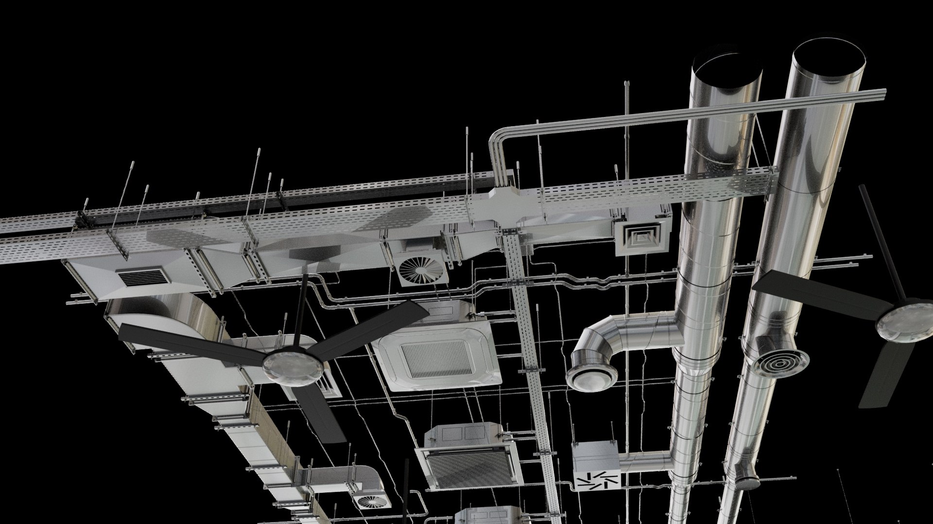 3D Top Ceiling Pipes - TurboSquid 2107791