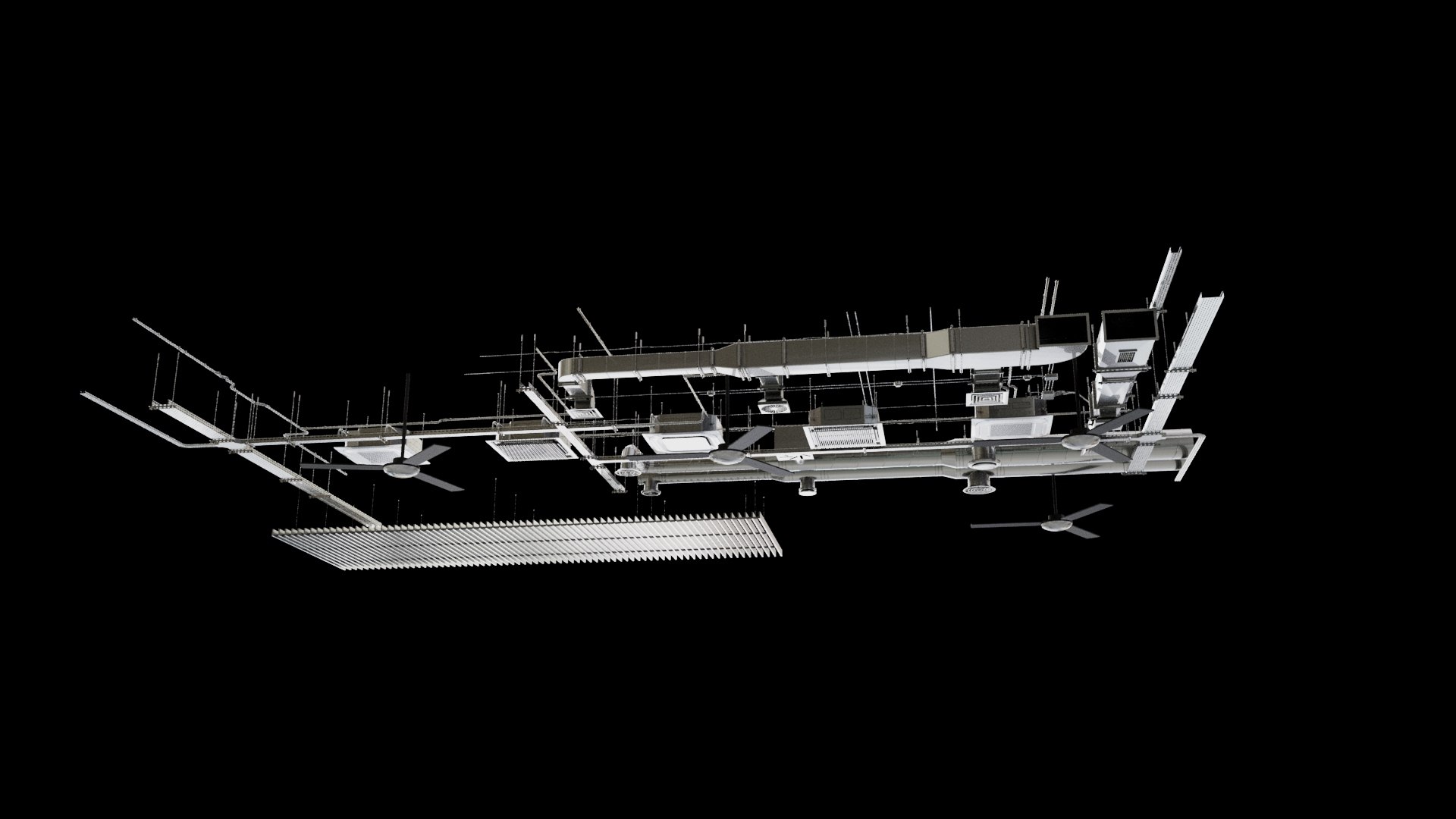 3D Top ceiling pipes - TurboSquid 2107791