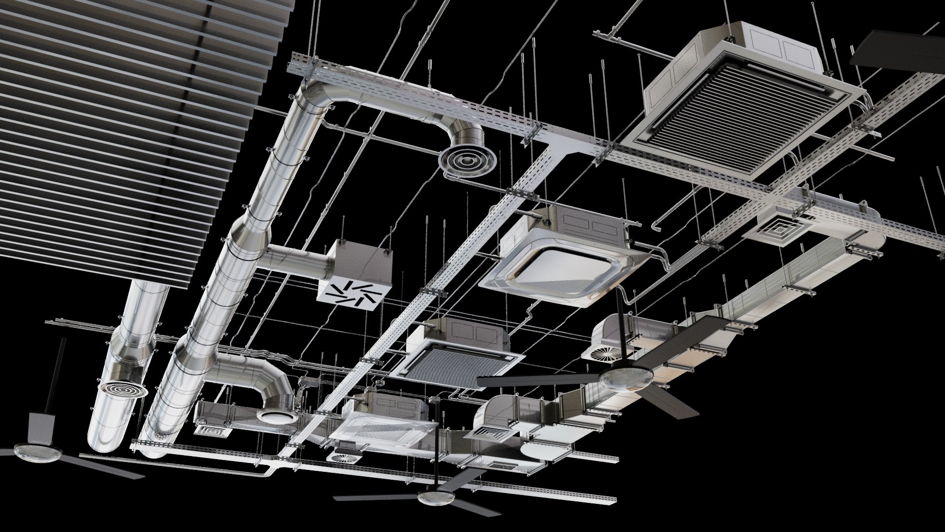 3D Top Ceiling Pipes - TurboSquid 2107791