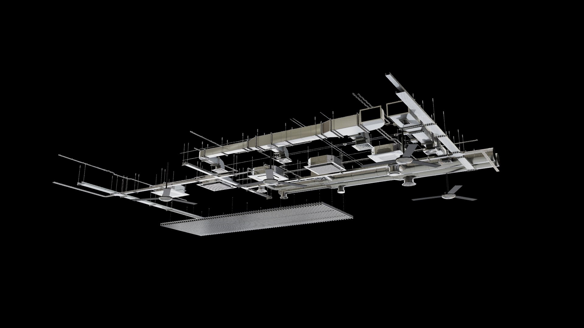 3D Top Ceiling Pipes - TurboSquid 2107791