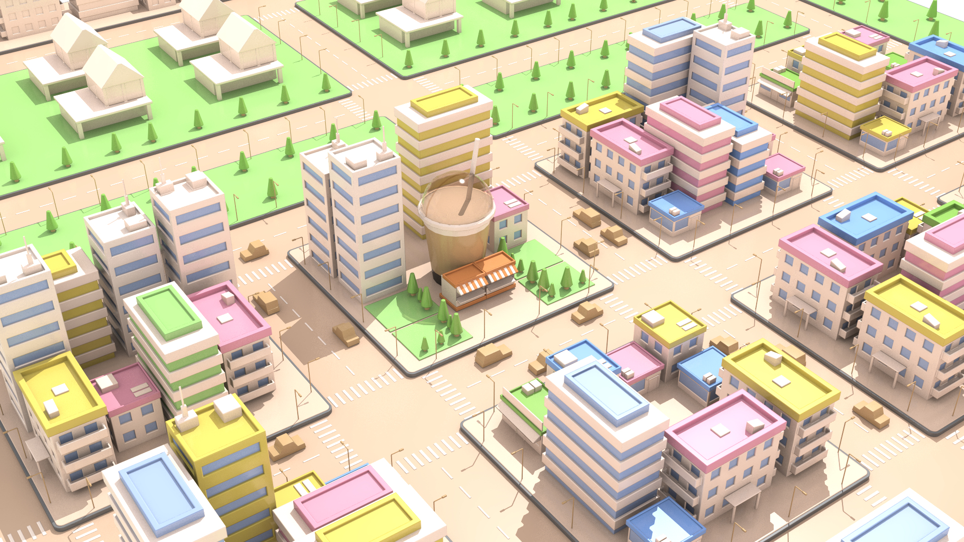 Low Poly Cartoon City 3D model - TurboSquid 1866126