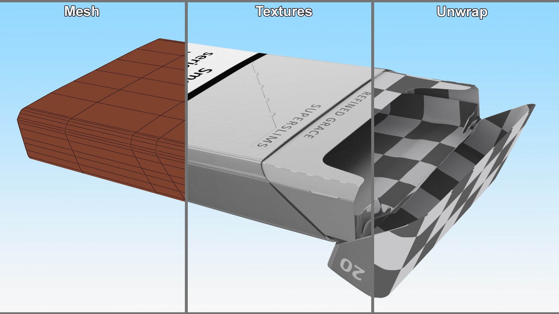 Pack Of Cigarettes Davidoff White Super Slim Empty 3D Model ...