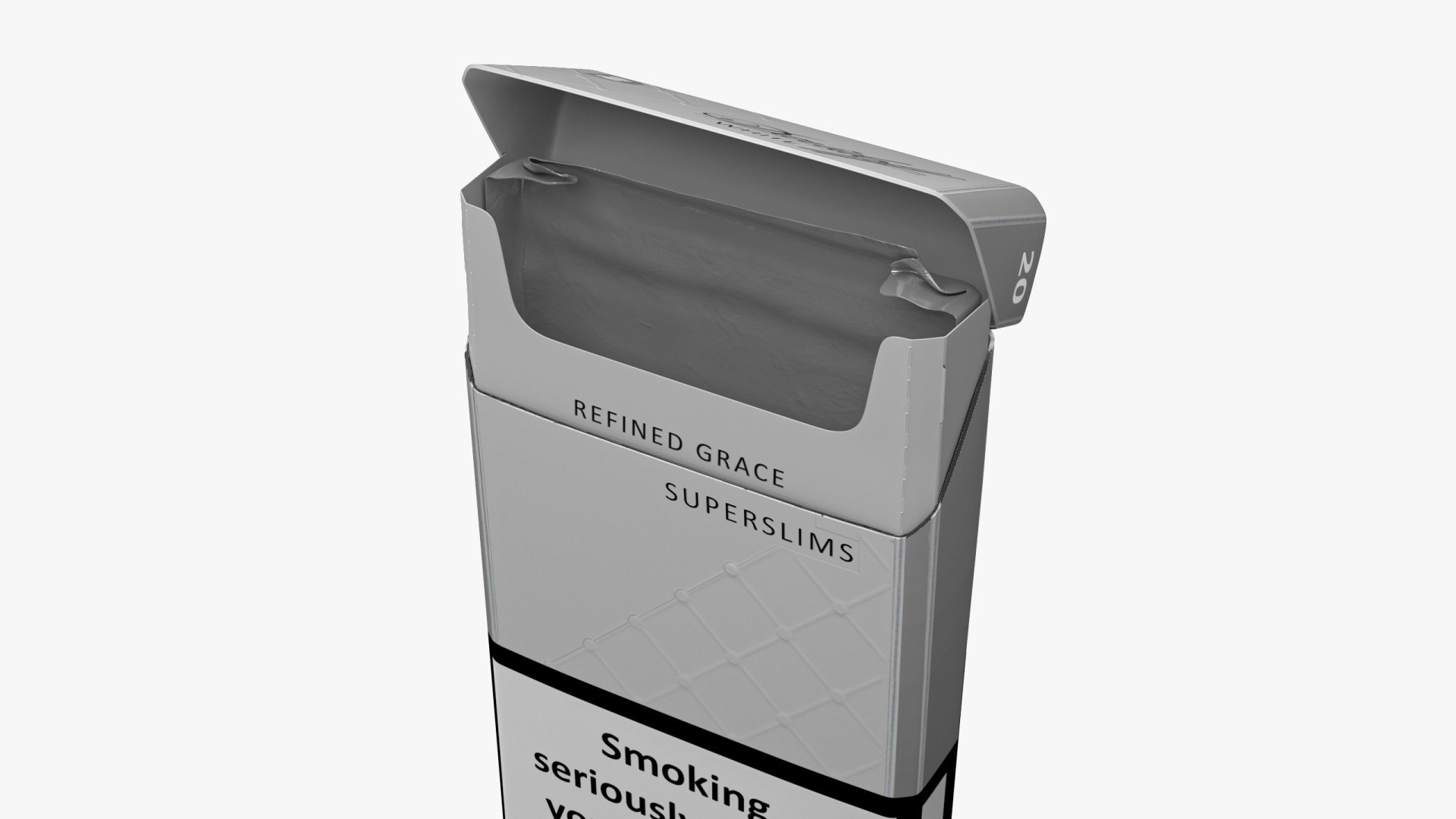 Pack Of Cigarettes Davidoff White Super Slim Empty 3D Model ...