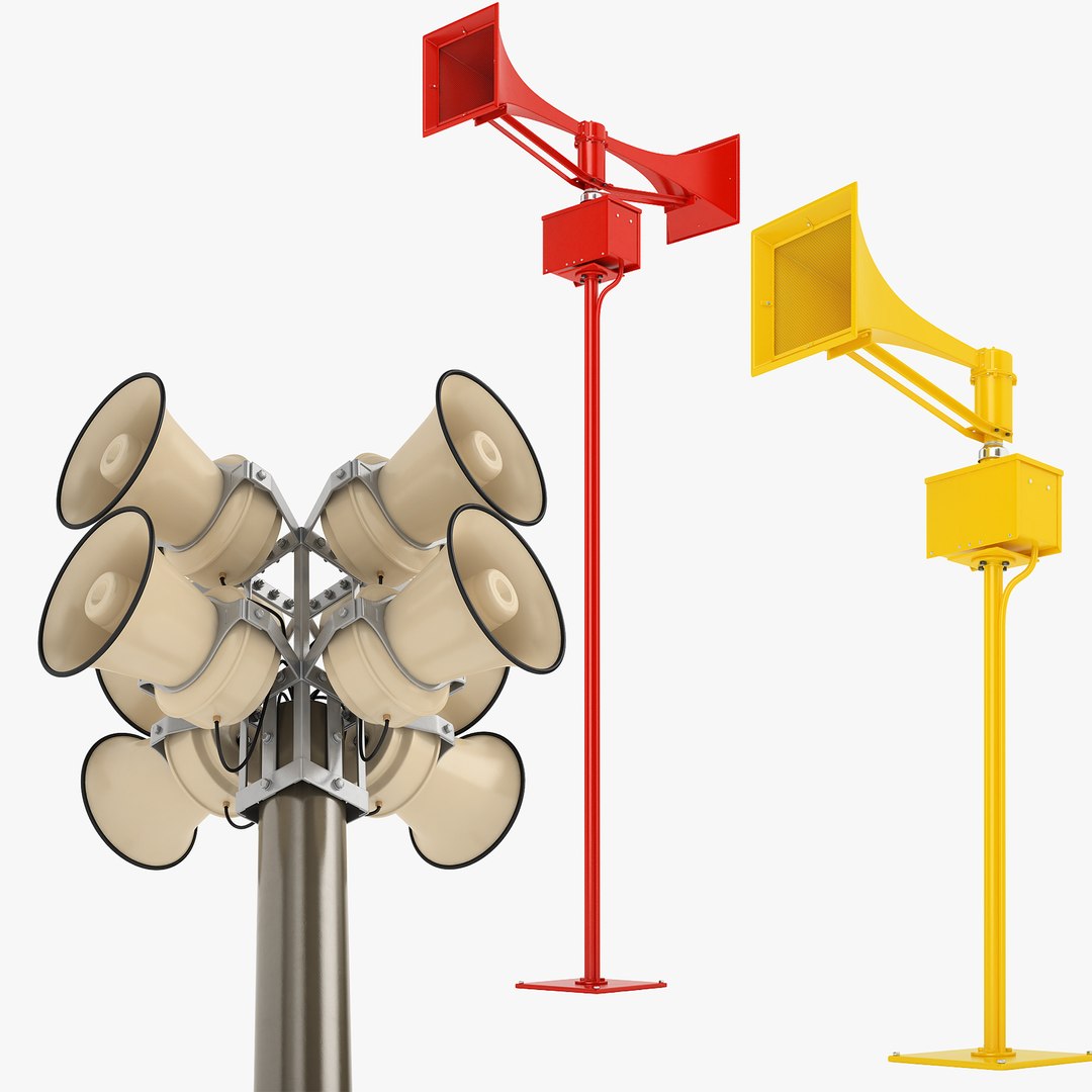 3D emergency siren 01 warning - TurboSquid 1476905