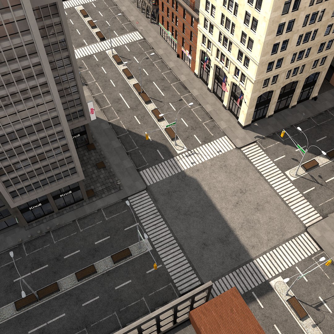 Downtown City Square Model - TurboSquid 1886664