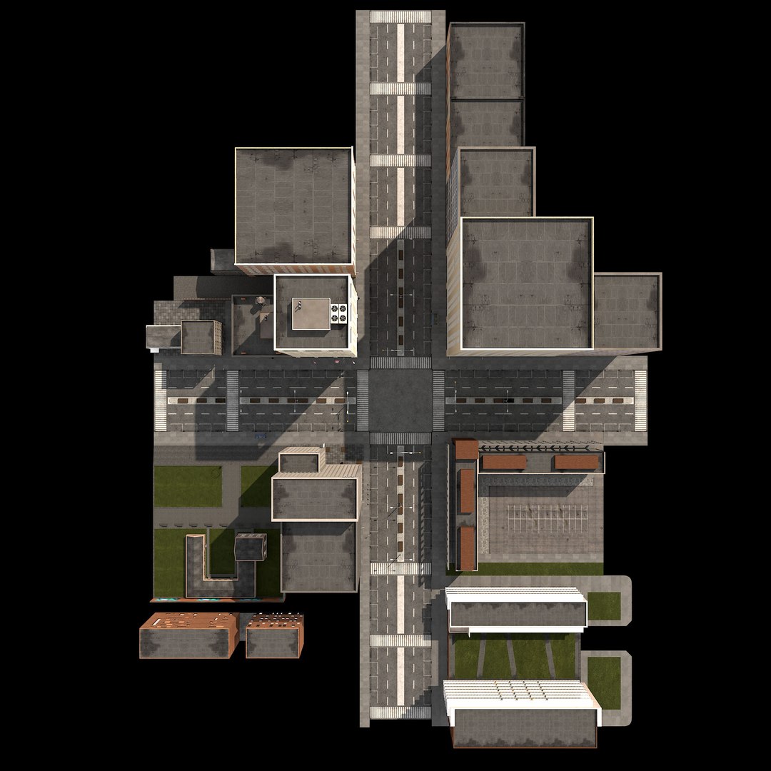 Downtown City Square Model - TurboSquid 1886664