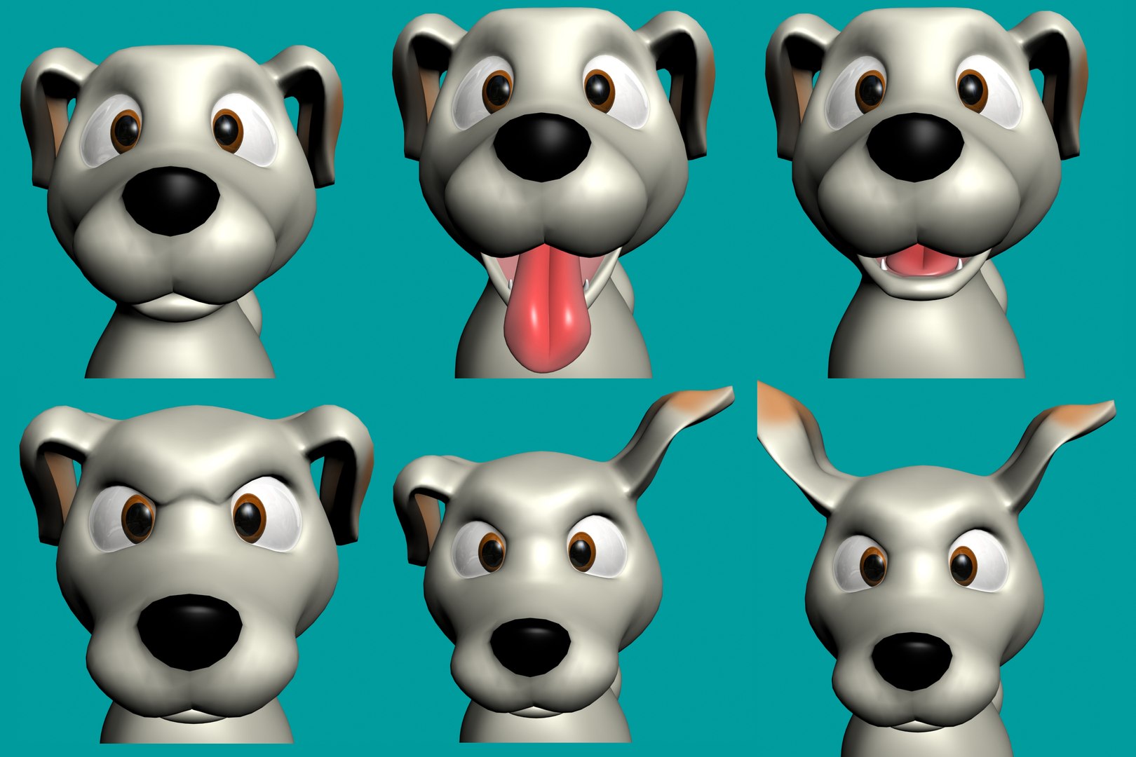 3d Cute Dog Rigged Animation Model