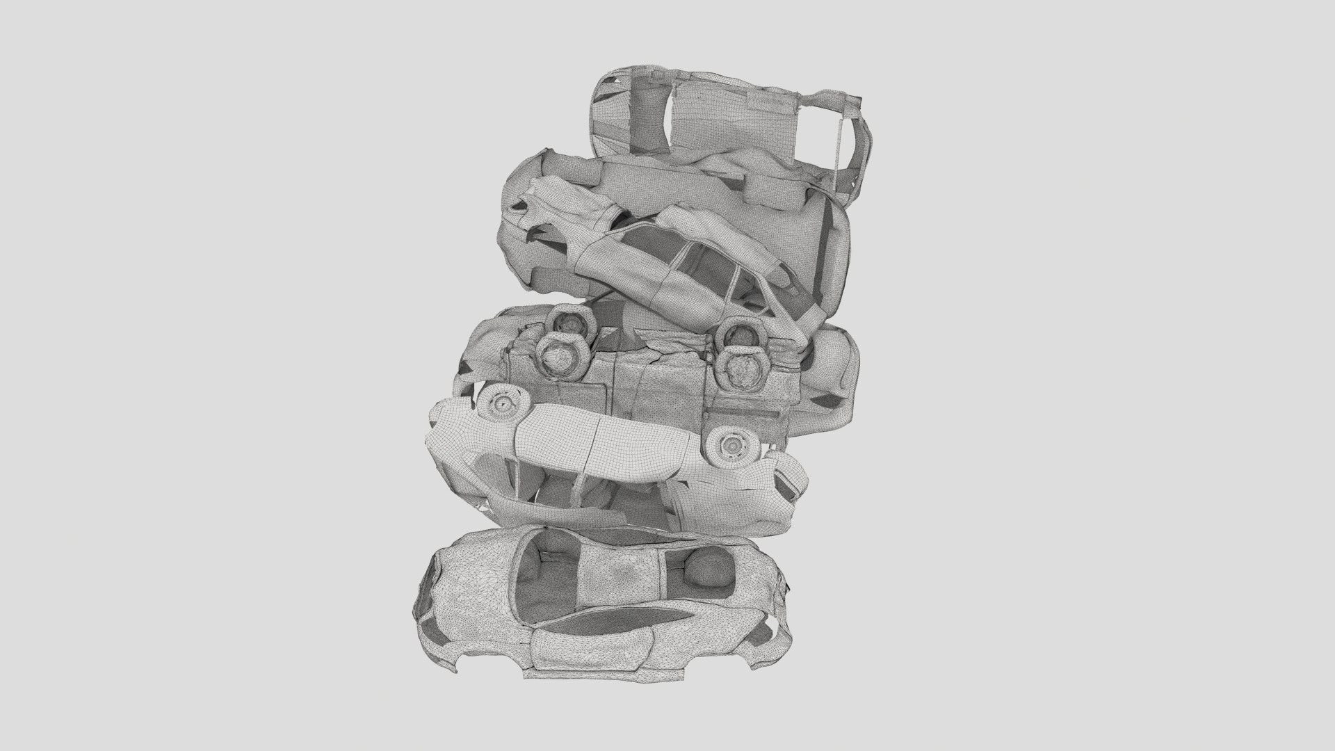 Destroyed Cars Vol 2 3D Model - TurboSquid 1949358