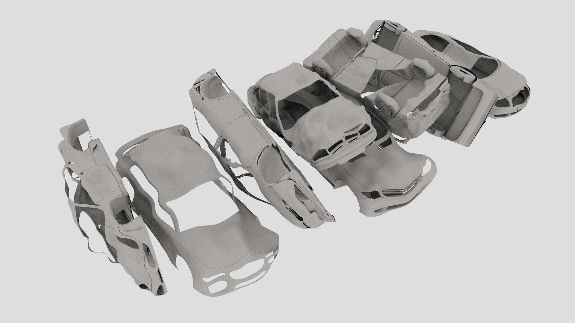 Destroyed Cars Vol 2 3D Model - TurboSquid 1949358